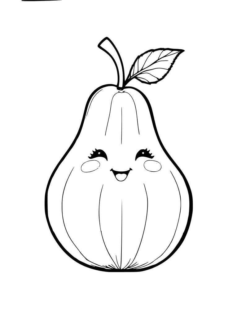 Funny Fruits: Set of 5 Coloring Pages for Kids and Adults - Etsy