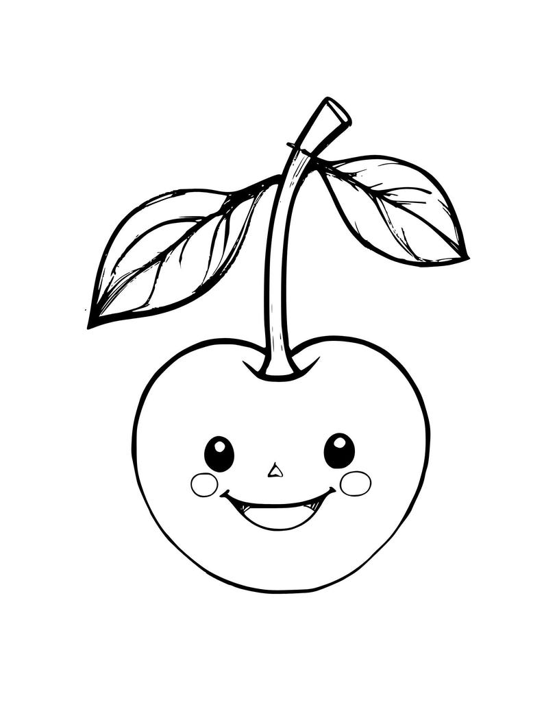 Funny Fruits: Set of 5 Coloring Pages for Kids and Adults - Etsy