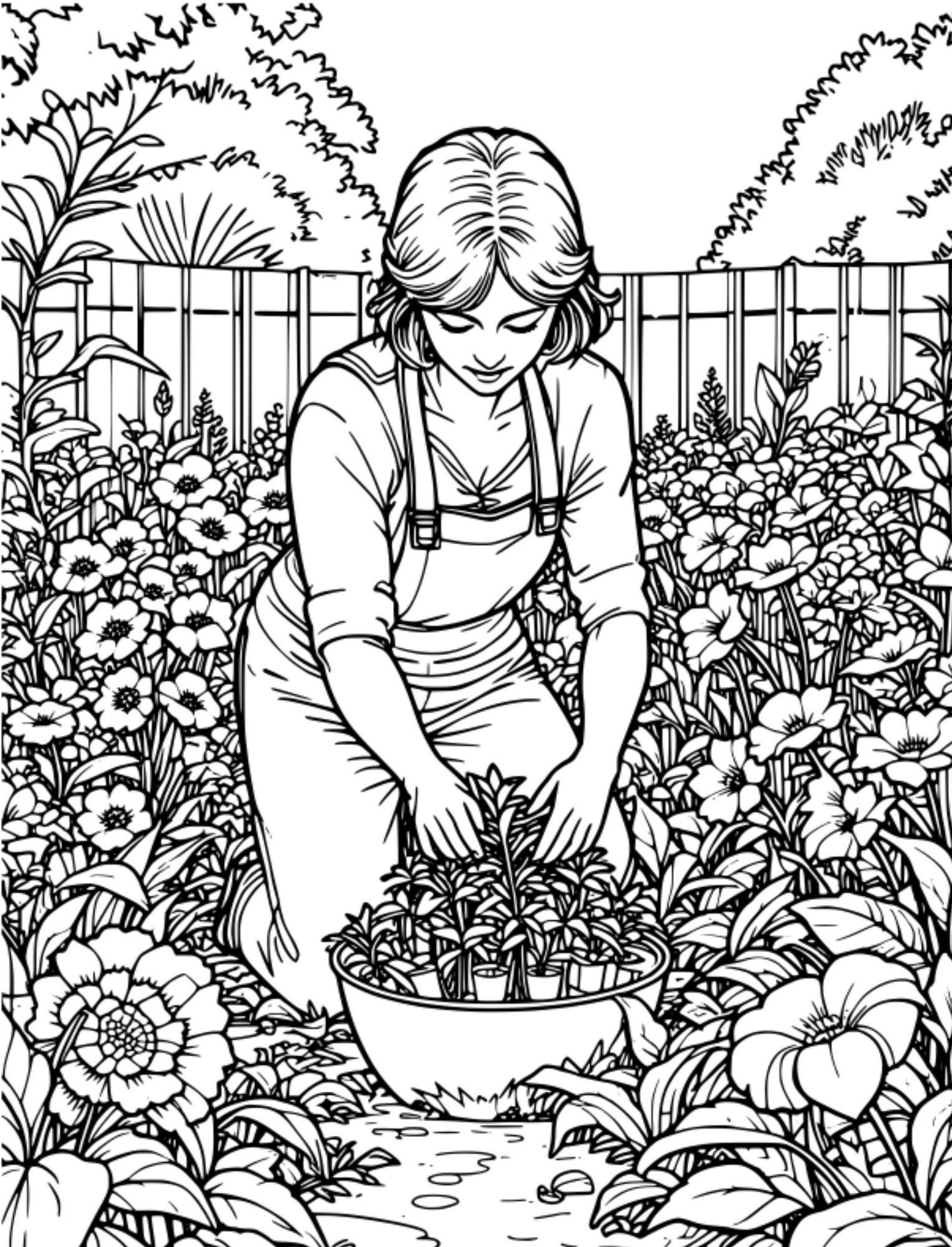 Spring Coloring Book: 10 Floral & Animal Pages (PDF Download) - Etsy