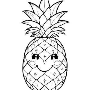Funny Fruits: Set of 5 Coloring Pages for Kids and Adults - Etsy