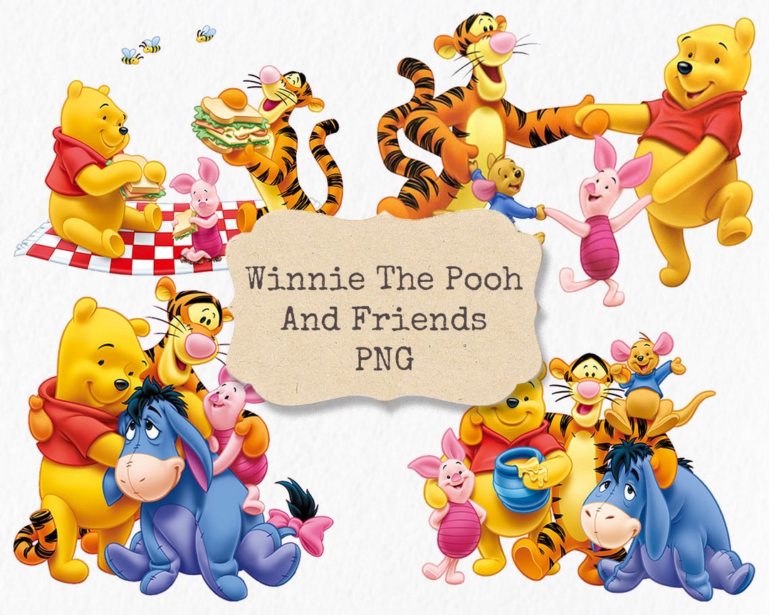 Cute Winnie the Pooh and Friends Clipart PNG Files DIGITAL DOWNLOAD - Etsy
