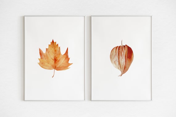 Modern Botanical Art Watercolor Print Minimalist Leaf - Etsy