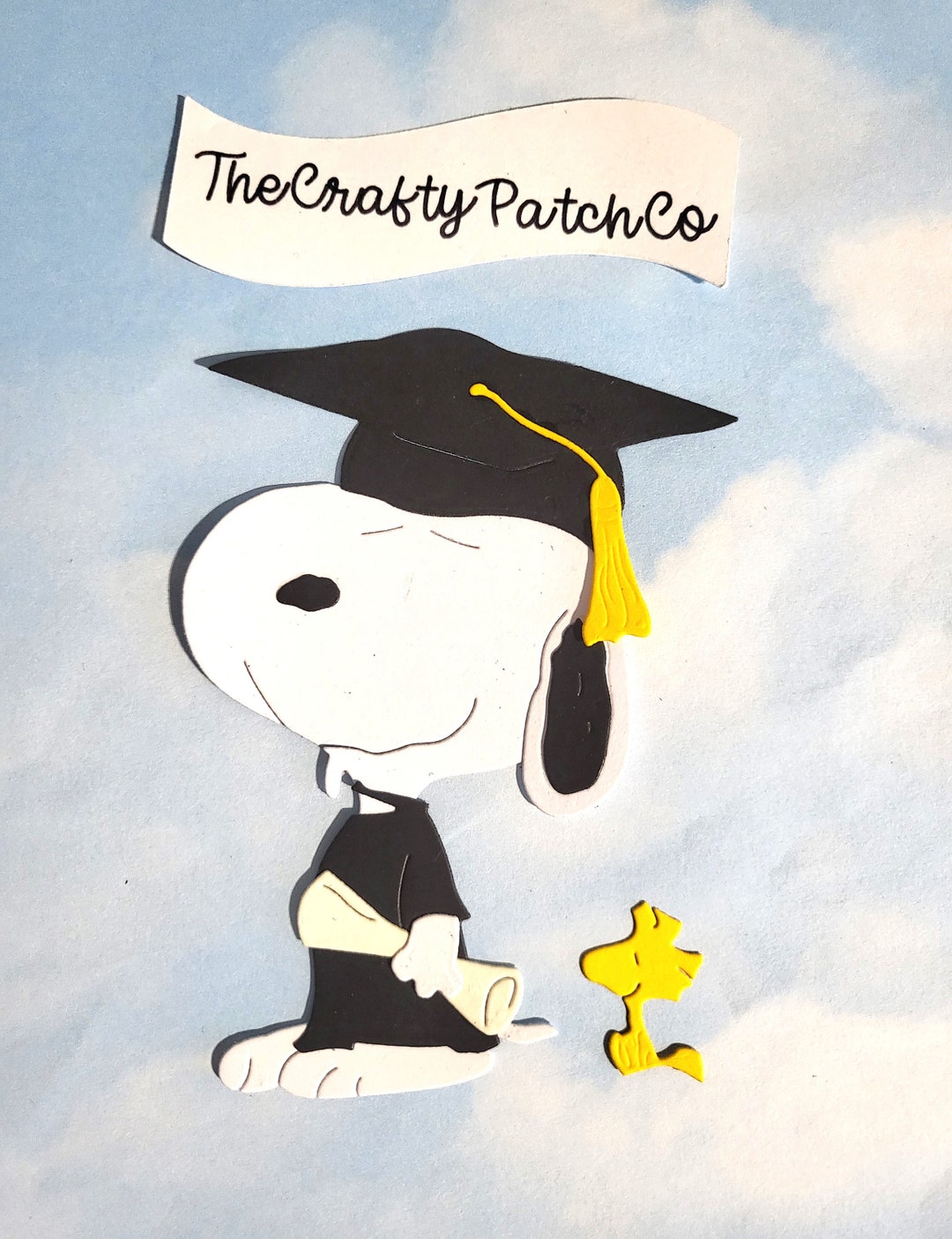 Die Cut Card Topper Snoopy and Woodstock Graduation X 3 - Etsy