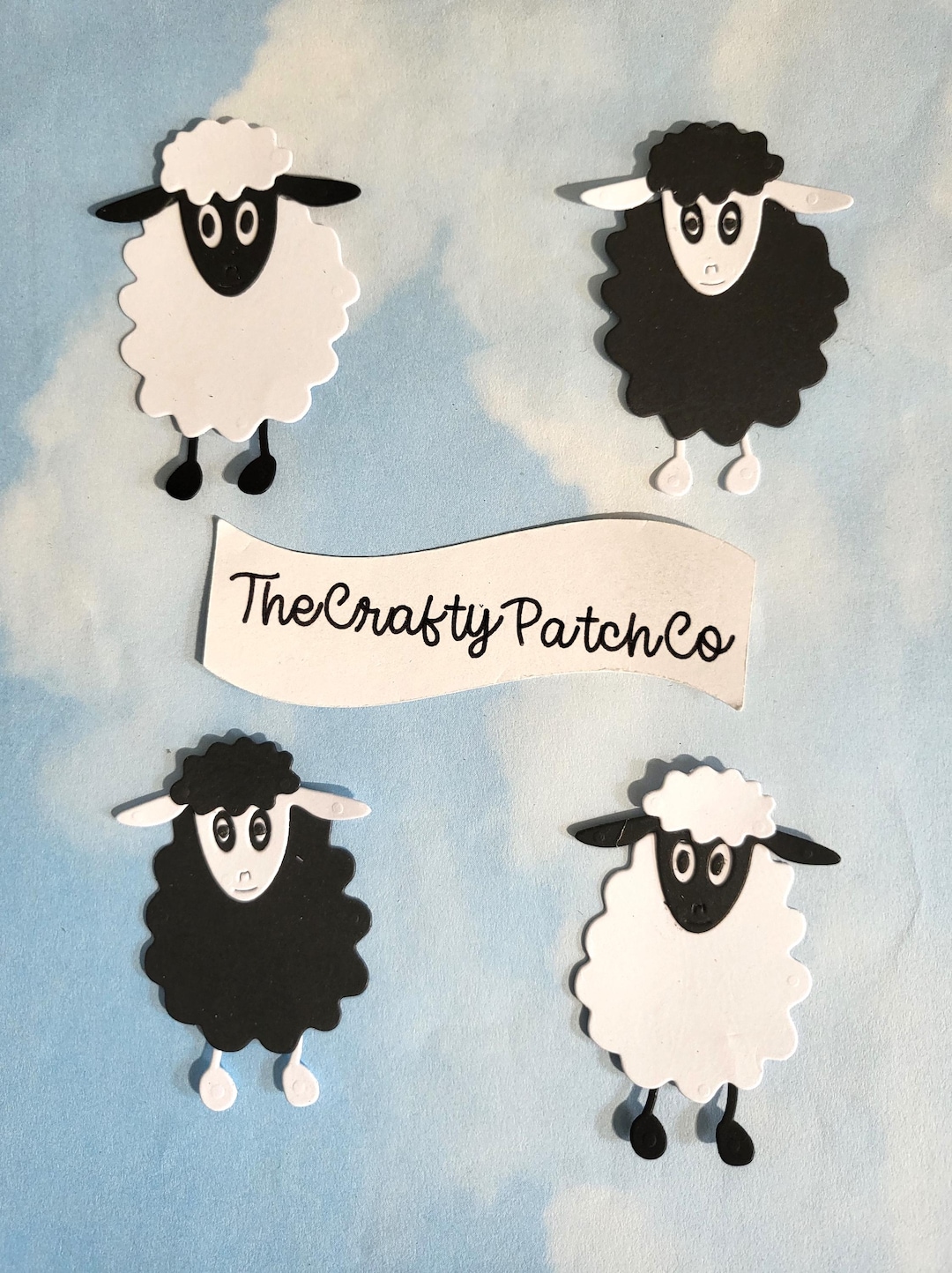 Die Cut Layered Card Topper Sheep X 4 Black or White - Etsy UK