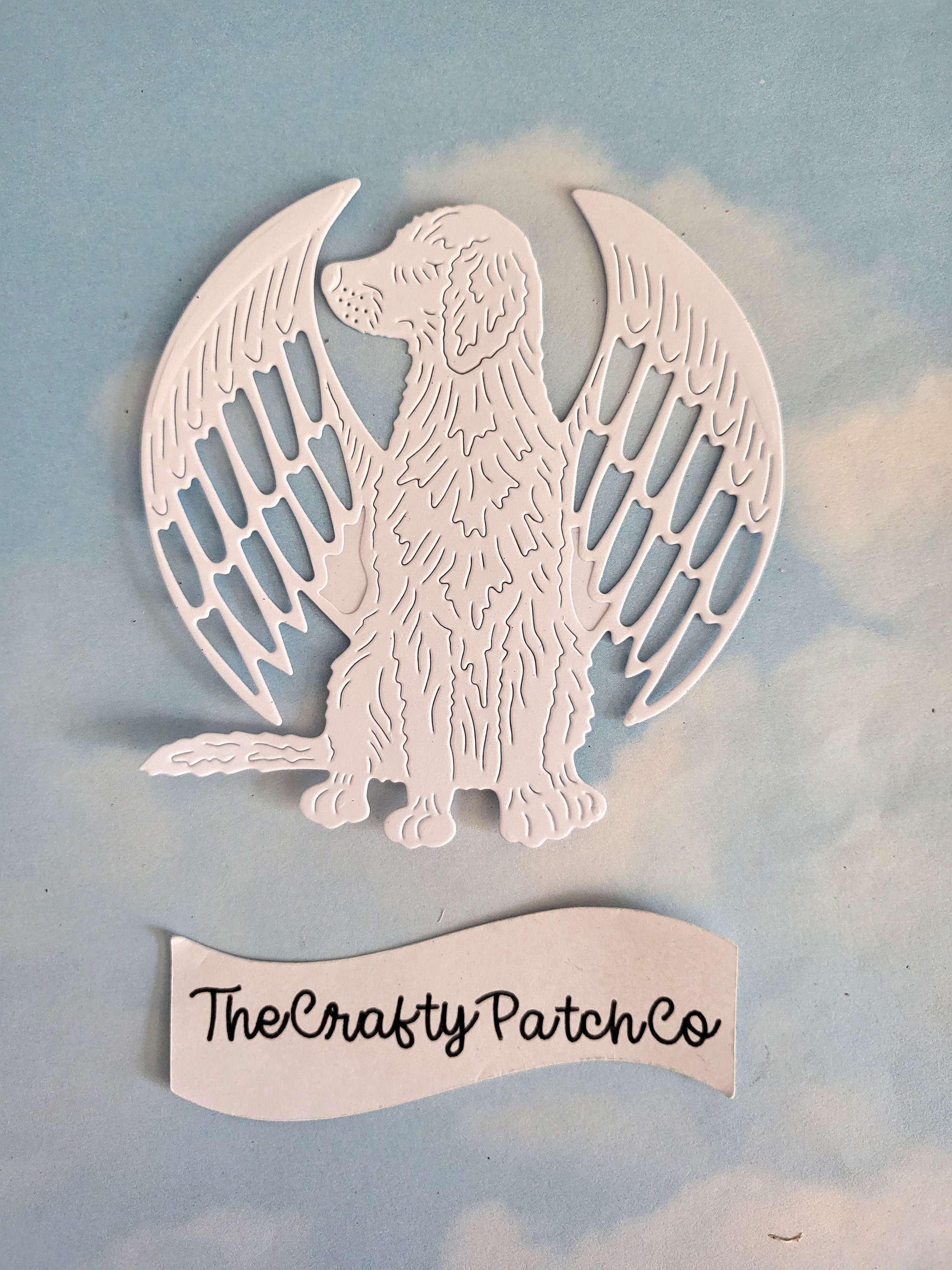 Die Cut Card Topper - Dog With Angel Wings X 4 Choice of Colour - Etsy UK