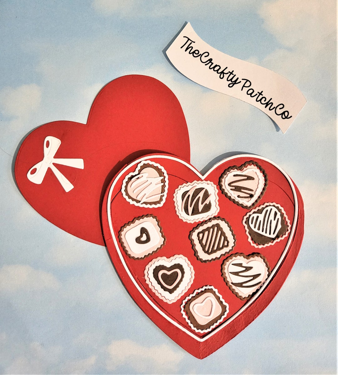 Die Cut Heart Shaped Chocolate Box With Lid and Chocolates X 1 - Etsy UK