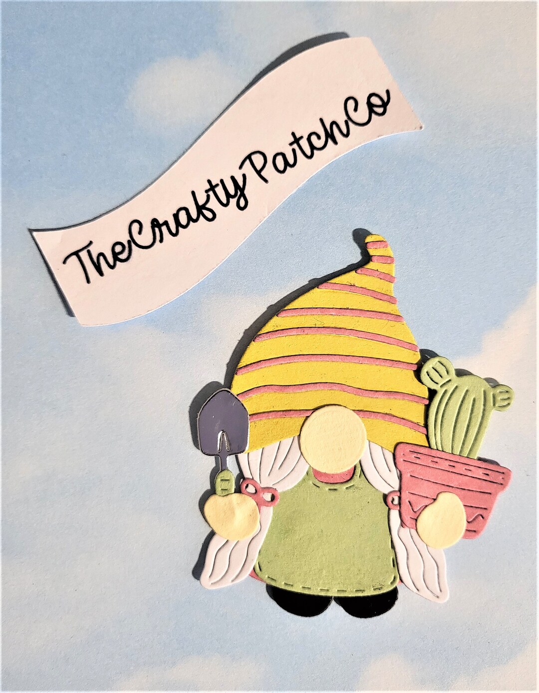 Die Cut Card Topper Gardening Gnome Gonk With Cactus and Trowel X 1 - Etsy