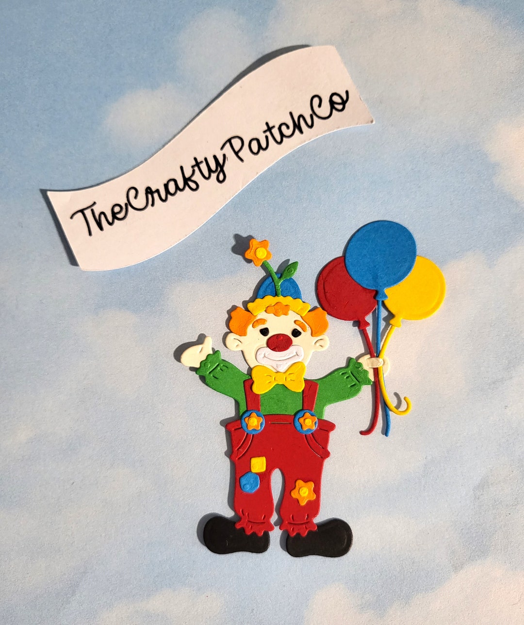 Die Cut Card Topper Circus Clown With Balloons X 1 Children Birthday - Etsy