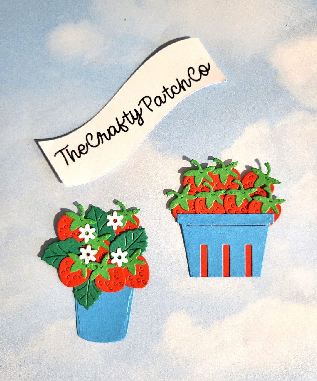 Die Cut Card Topper Strawberry Plant and Punnet Card Topper - Etsy UK