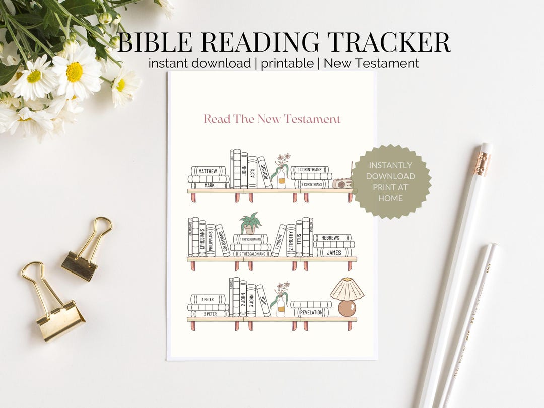 Bible Reading Tracker Digital Download PDF Books of the New Testament ...