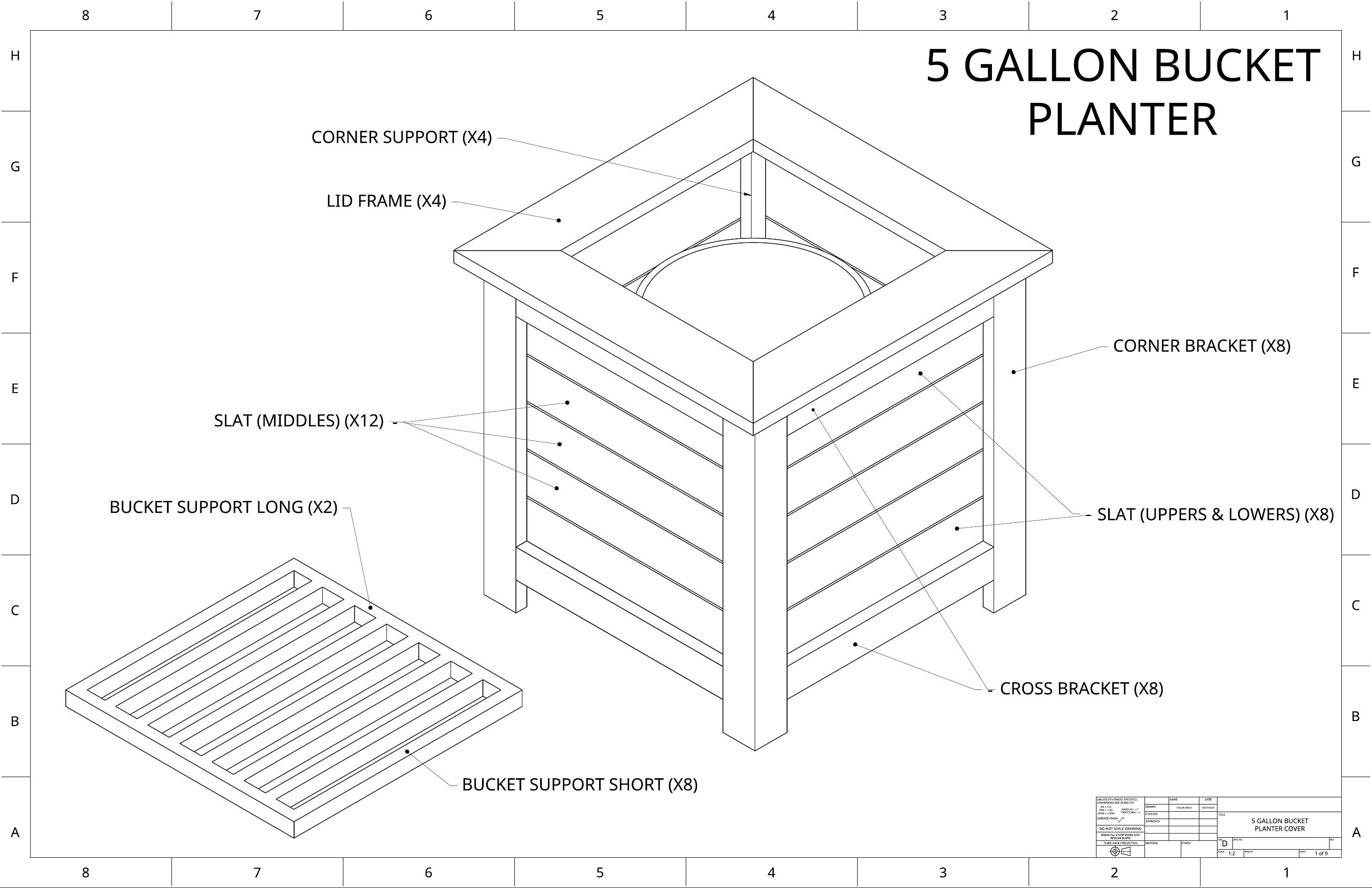 5-gallon Bucket Planter DIY Woodworking Plans (PDF Download) - Etsy