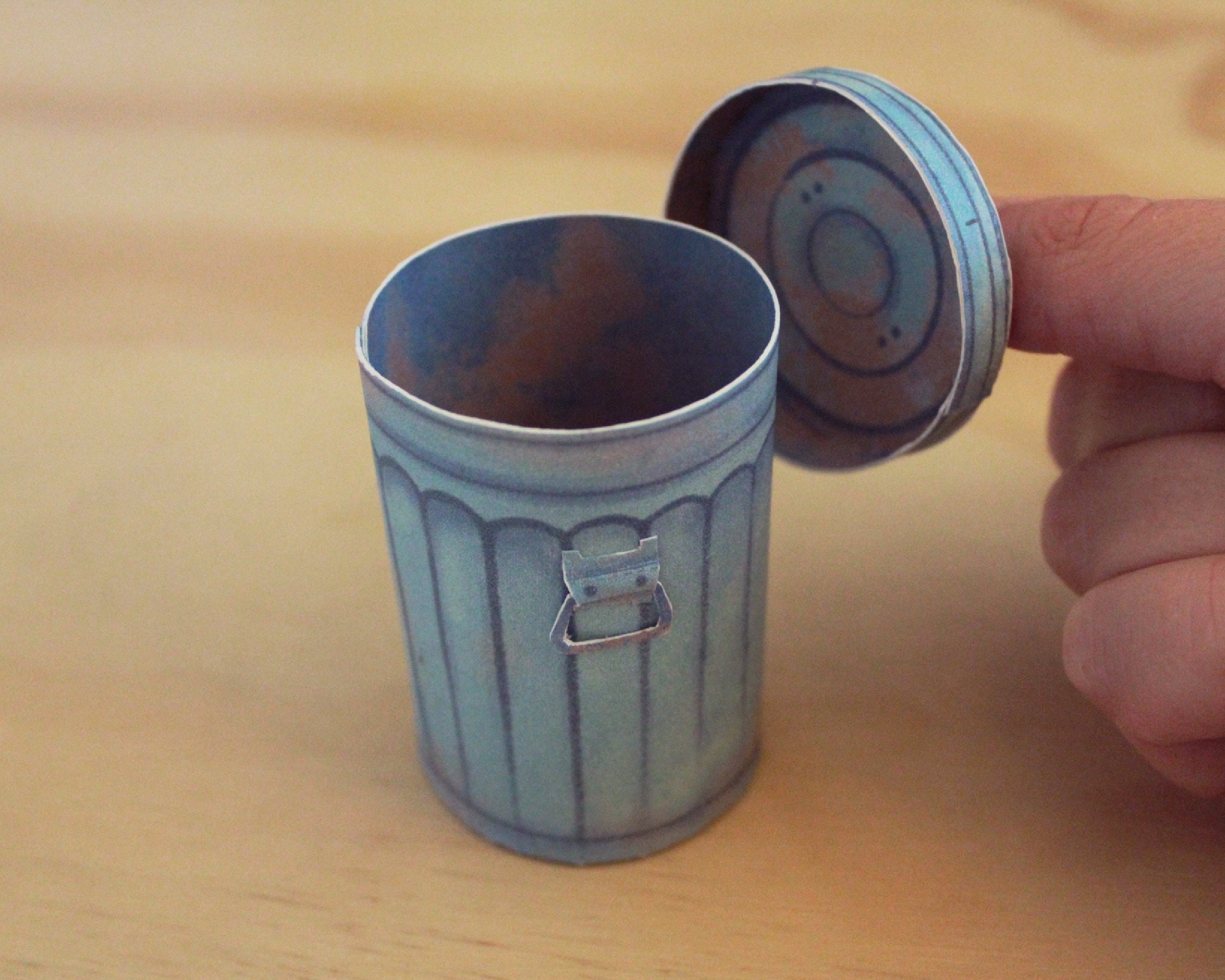 Tiny Trash Can Printable 1:12 Scale PDF, PNG Miniature Dollhouse ...