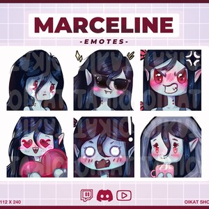 MARCELINE Adventure Time Emotes Set Twitch, Youtube, Discord - Etsy