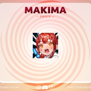 MAKIMA Cute & Kawaii 6 + 1 Emotes Set | Twitch, Youtube, Discord | CSM ...