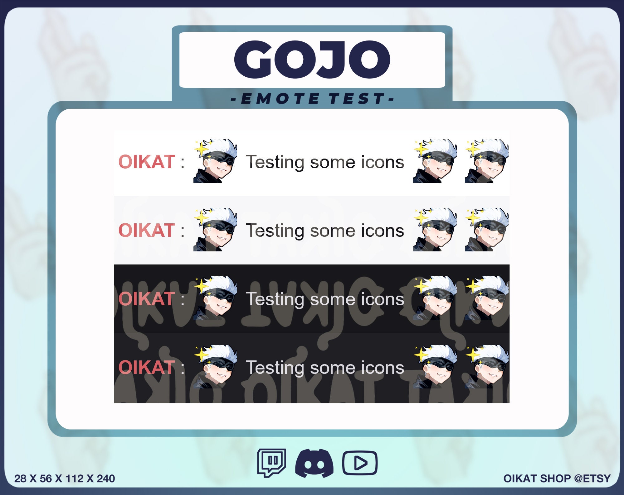 GOJO SATORU Cute & Kawaii Happy Emote Twitch, Youtube, Discord Jujutsu ...