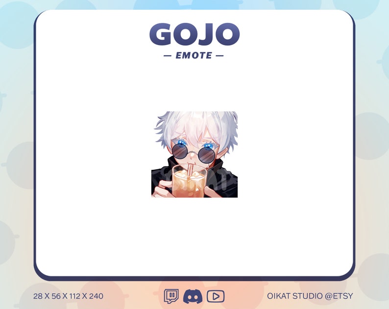 GOJO SATORU Emotes Pack | Twitch, Discord, Youtube, Streaming (instant ...