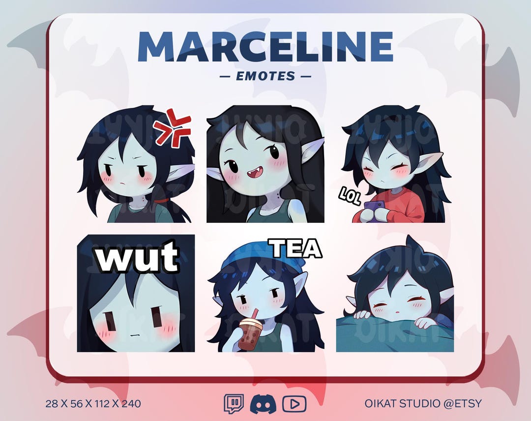 MARCELINE Emotes Pack | Twitch, Discord, Youtube, Streaming (instant ...