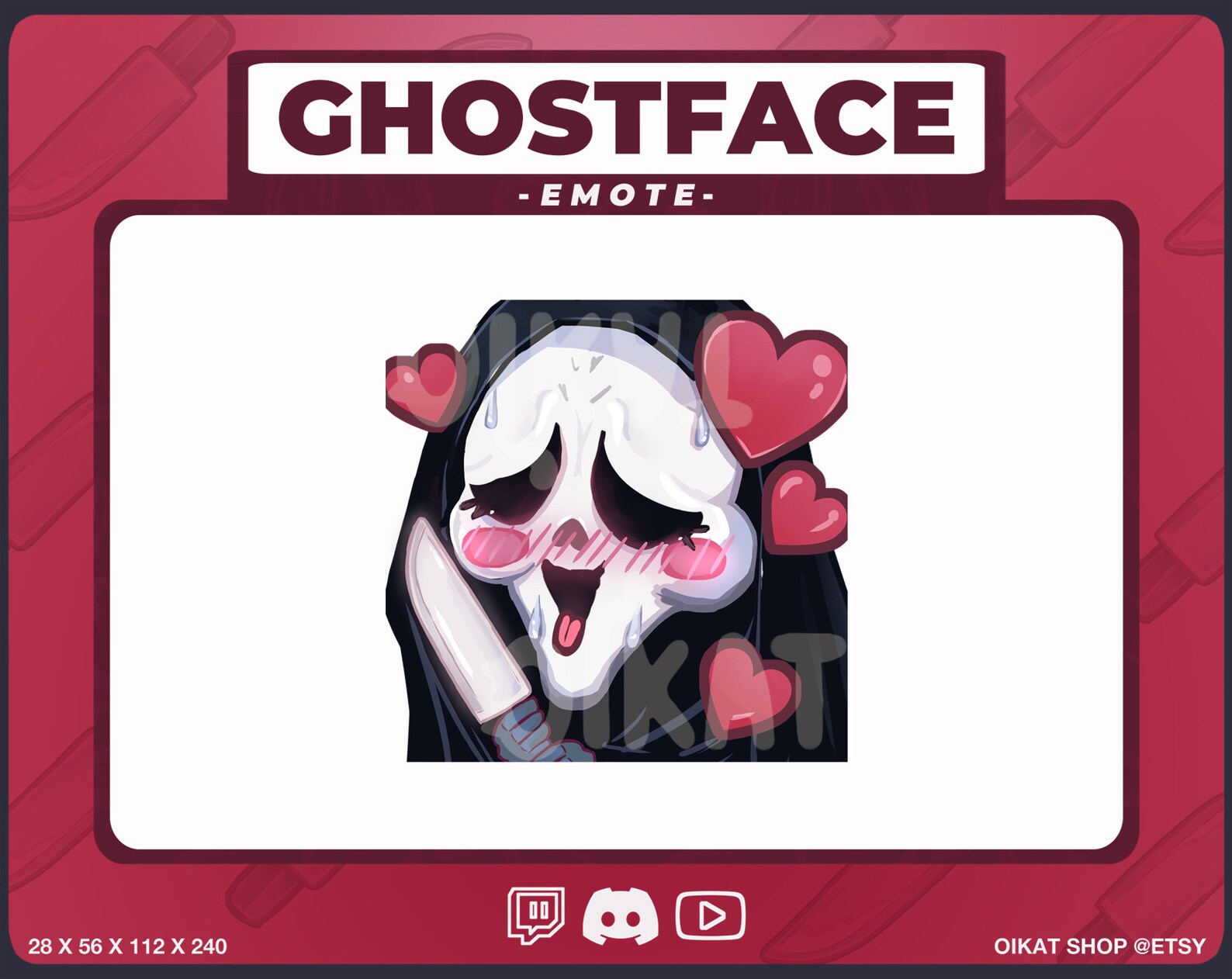 GHOSTFACE Scream Emotes Set Twitch, Youtube, Discord - Etsy UK