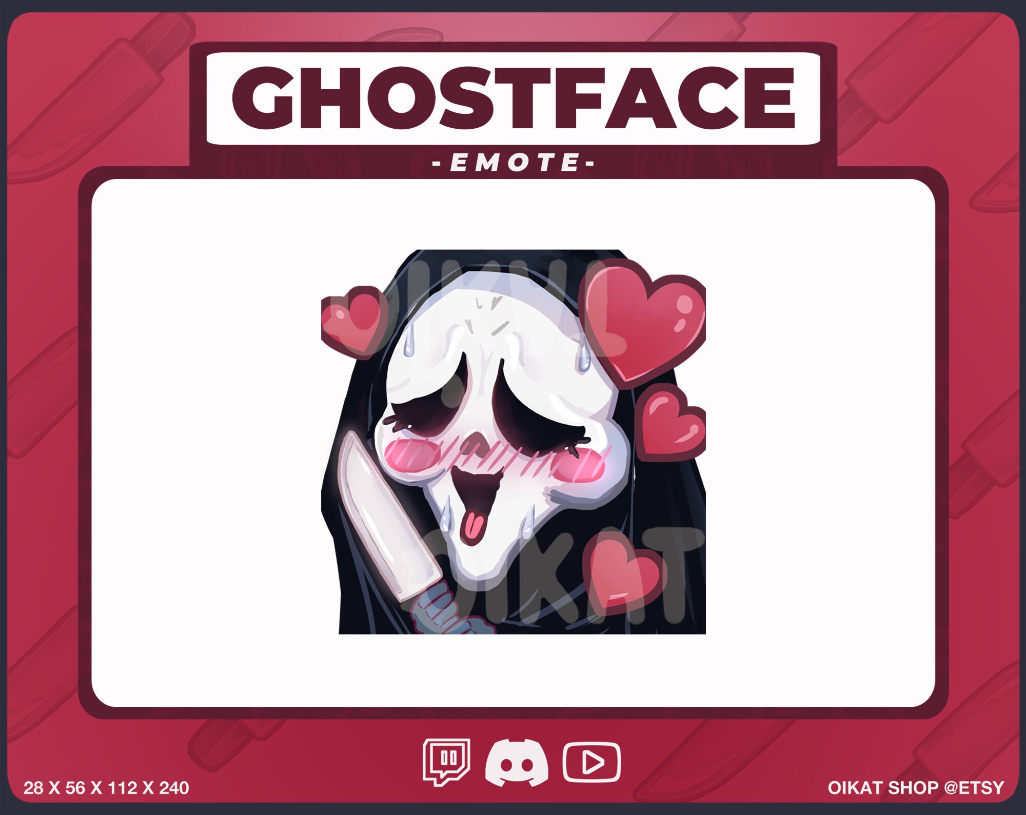 GHOSTFACE Scream Emotes Set Twitch, Youtube, Discord - Etsy UK