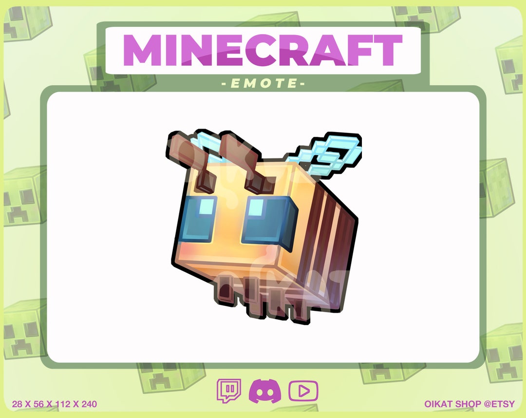 MINECRAFT Emote Bee Cute & Kawaii Emote | Twitch, Youtube, Discord - Etsy