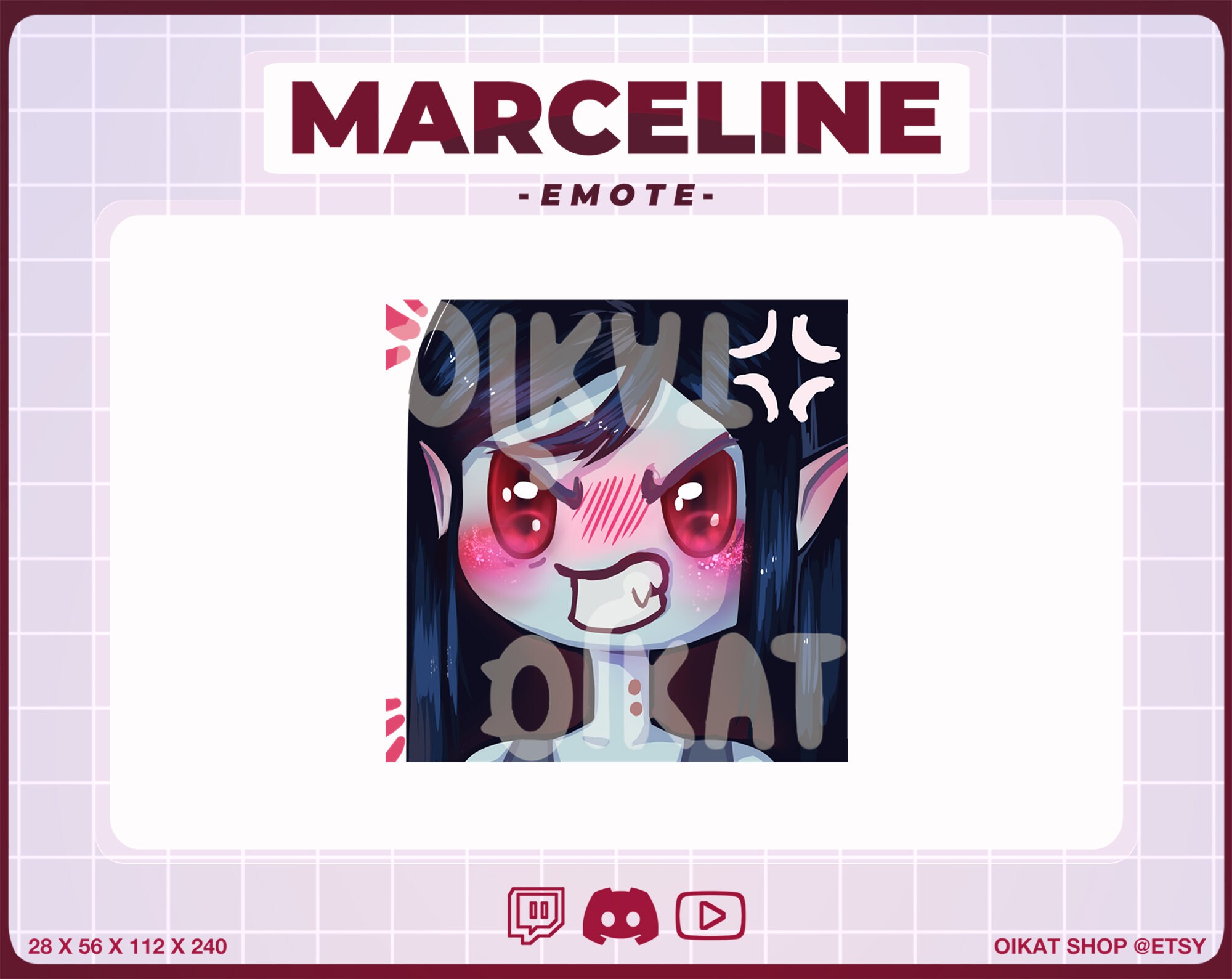 MARCELINE Adventure Time Emotes Set Twitch, Youtube, Discord - Etsy