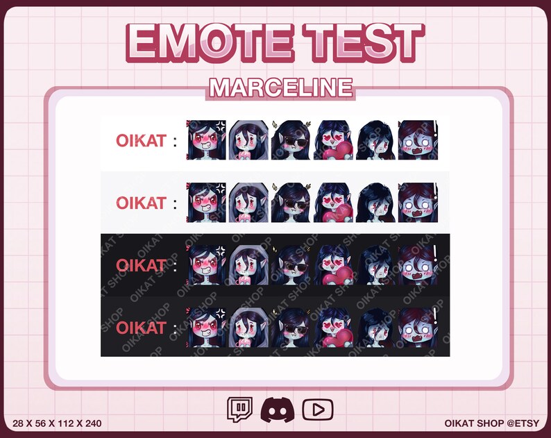 MARCELINE Adventure Time Emotes Set Twitch, Youtube, Discord - Etsy