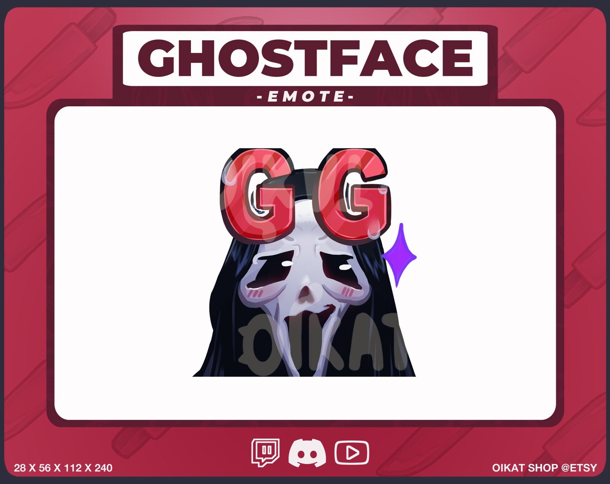 GHOSTFACE Scream Emotes Set Twitch, Youtube, Discord - Etsy UK