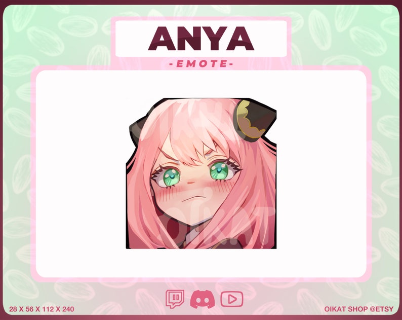 ANYA Cute & Kawaii Angry Emote Twitch, Youtube, Discord - Etsy