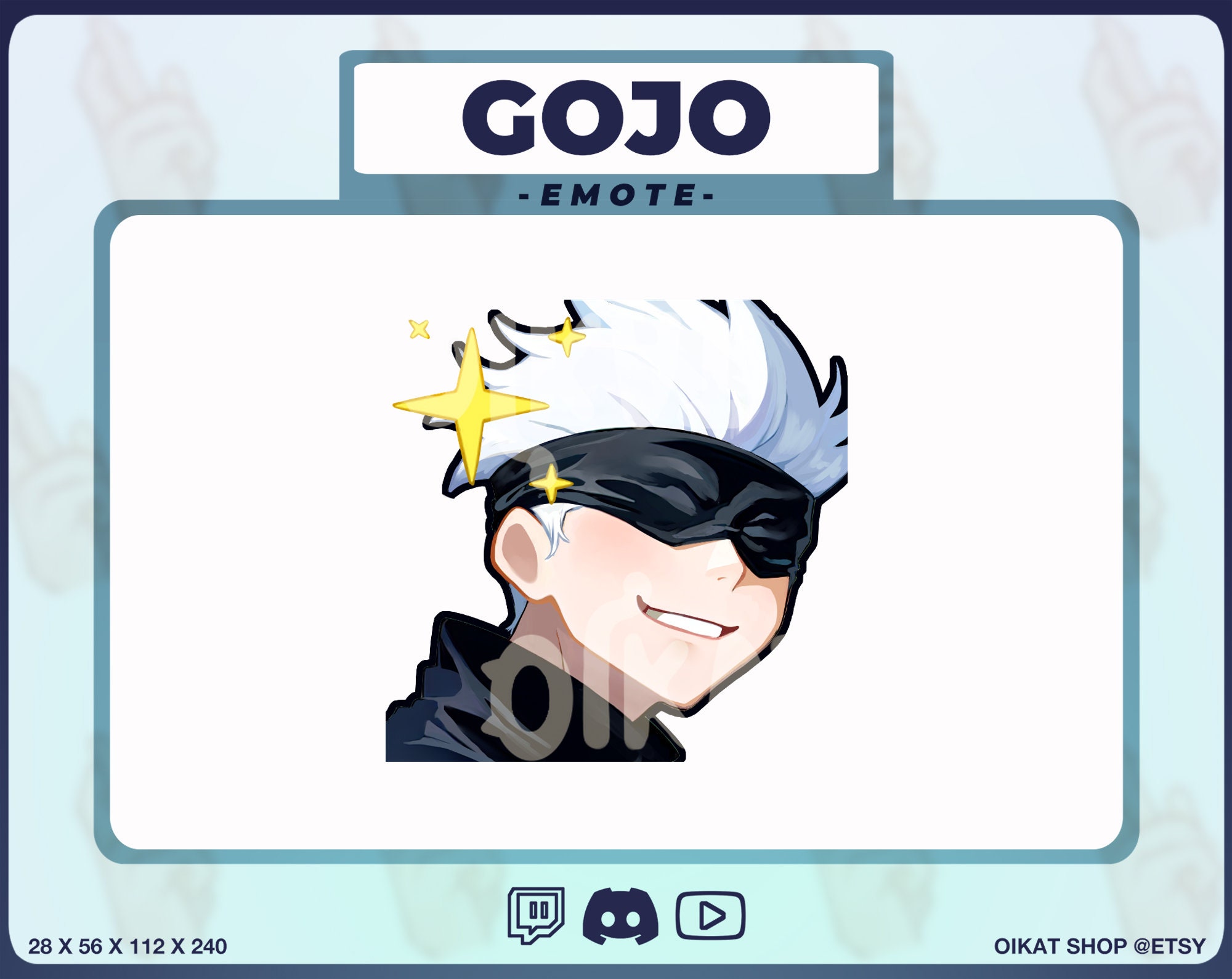 GOJO SATORU Cute & Kawaii Happy Emote Twitch, Youtube, Discord Jujutsu ...