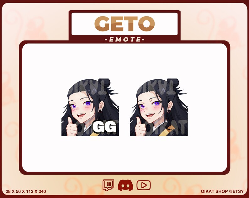 GETO SUGURU Emotes Pack | Twitch, Discord, Youtube, Streaming (instant ...