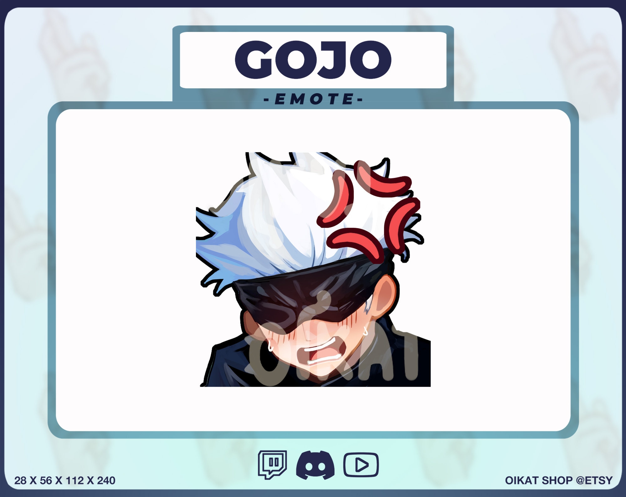 GOJO SATORU Cute & Kawaii 6 + 1 Emotes Set | Twitch, Youtube, Discord ...