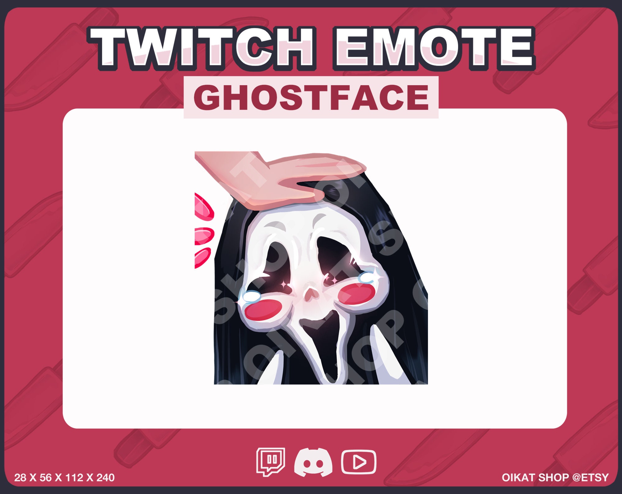 GHOSTFACE Emote pat Head Twitch Youtube Discord - Etsy Australia