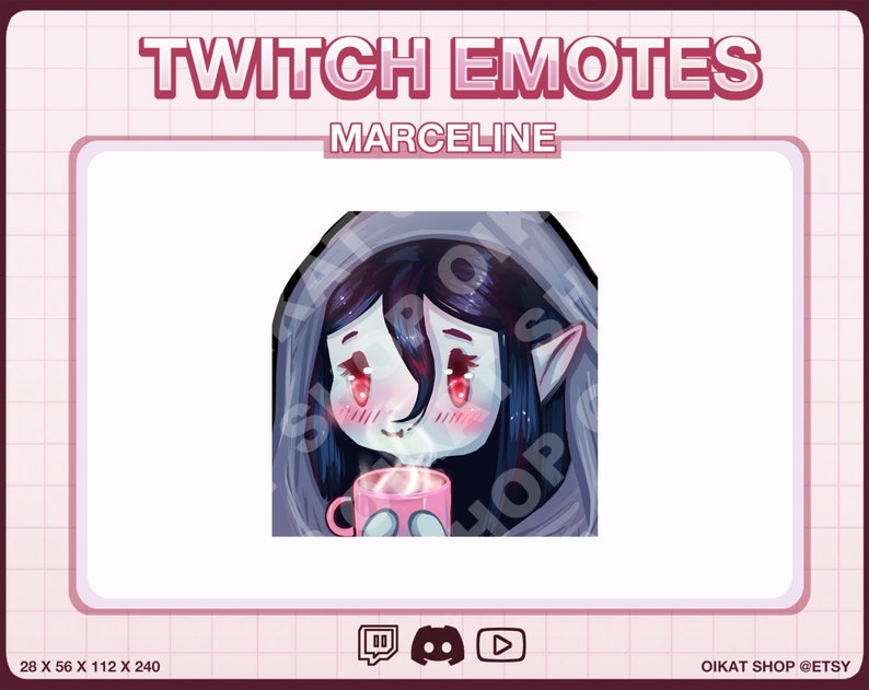 MARCELINE Adventure Time Emotes Set Twitch, Youtube, Discord - Etsy