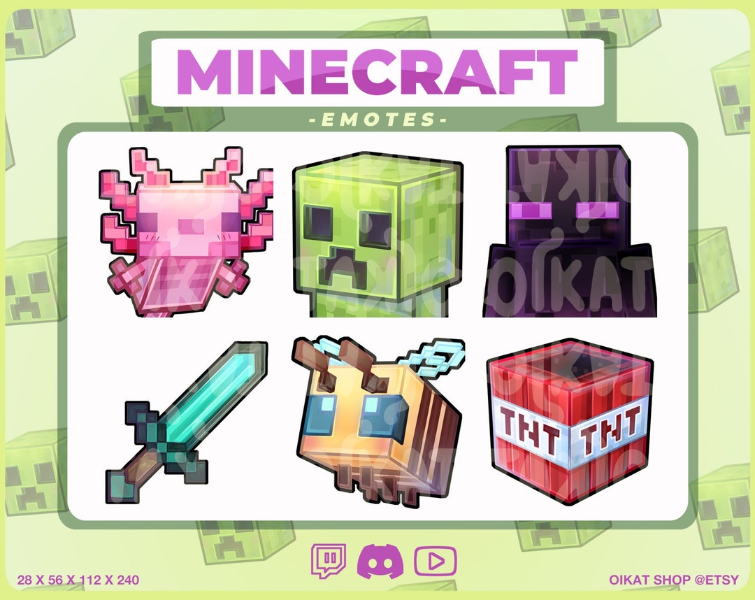 MINECRAFT Emotes Pack | Twitch, Discord, Youtube, Streaming (instant ...