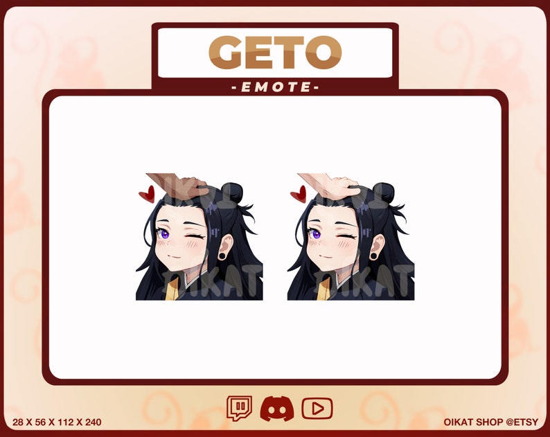 GETO SUGURU Cute & Kawaii 6 + 4 Emotes Set | Twitch, Youtube, Discord ...