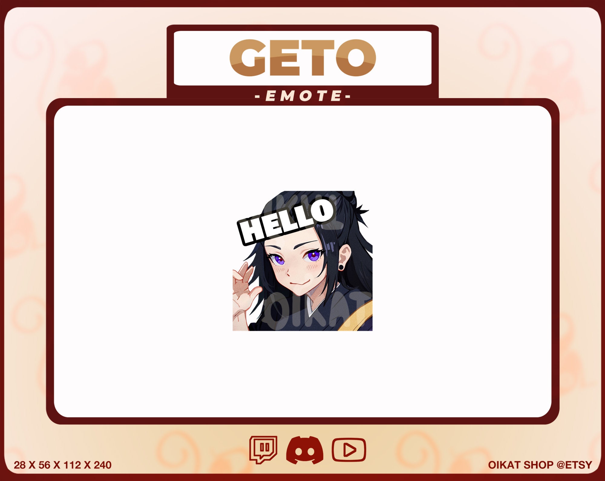 GETO SUGURU Cute & Kawaii 6 + 4 Emotes Set | Twitch, Youtube, Discord ...
