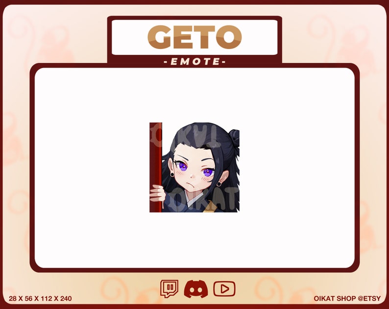 GETO SUGURU Cute & Kawaii 6 + 4 Emotes Set | Twitch, Youtube, Discord ...