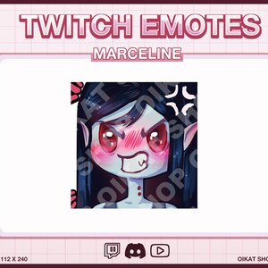 MARCELINE Adventure Time Emotes Set Twitch Youtube Discord - Etsy
