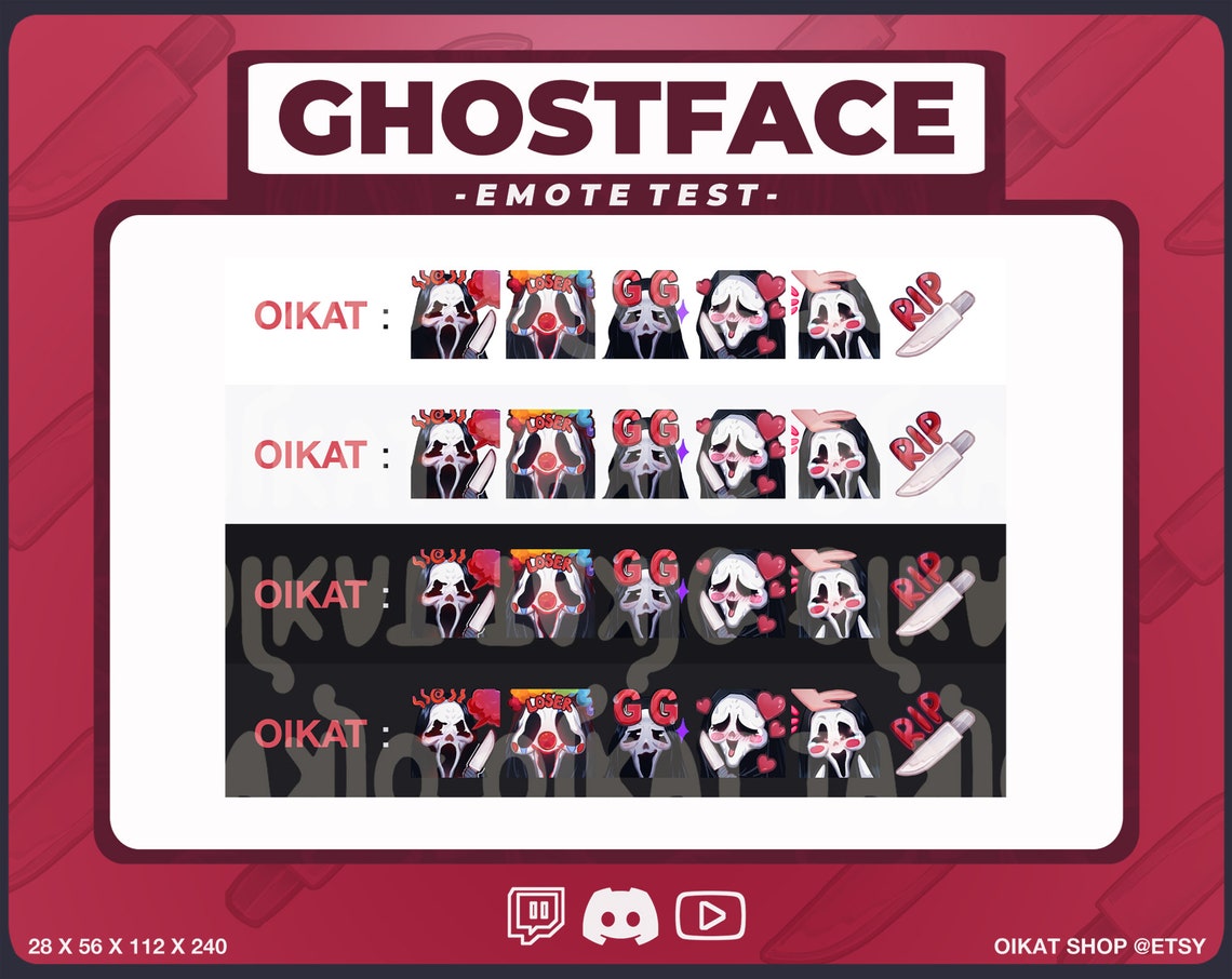 GHOSTFACE Scream Emotes Set Twitch, Youtube, Discord - Etsy UK