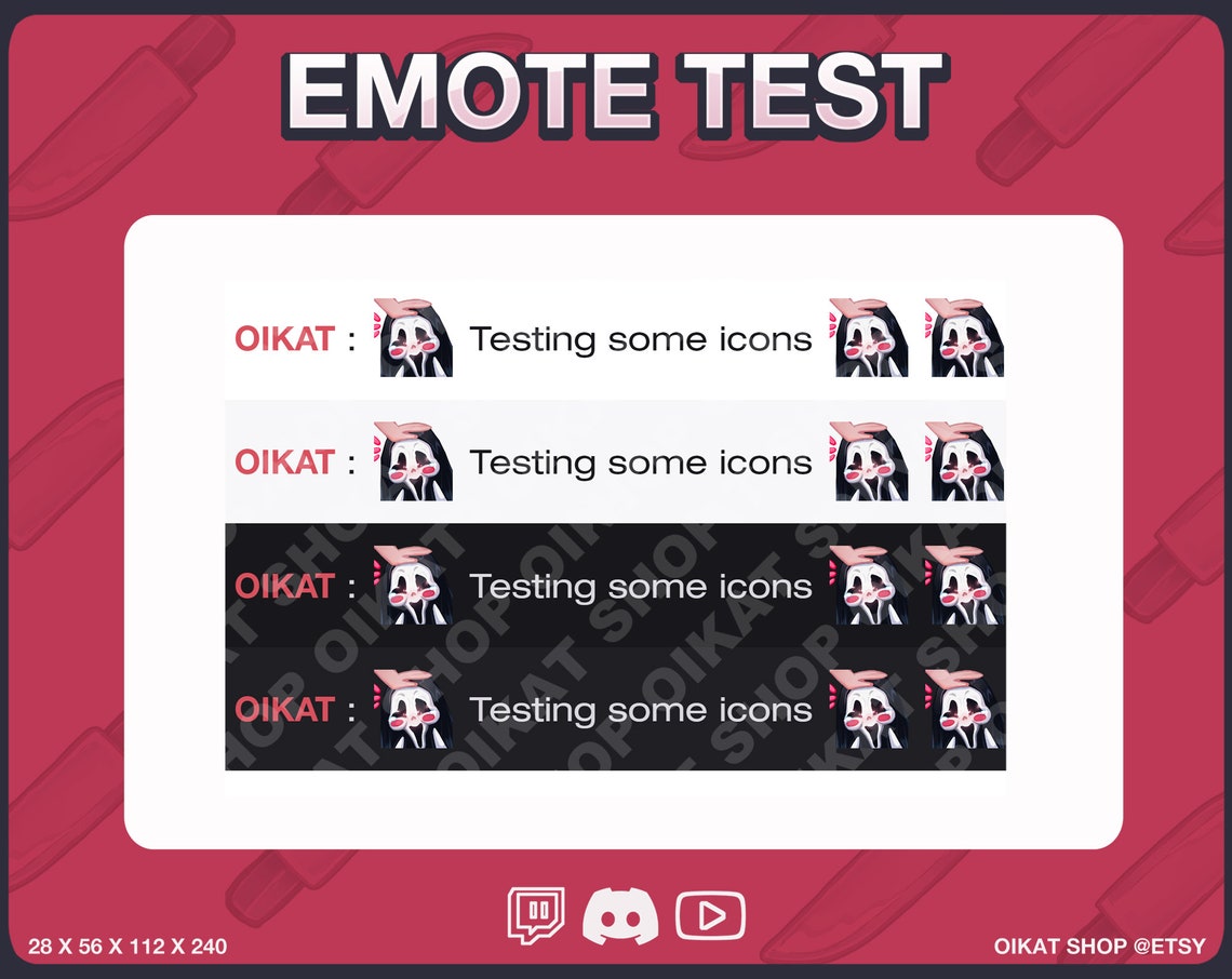 GHOSTFACE Emote pat Head Twitch Youtube Discord - Etsy
