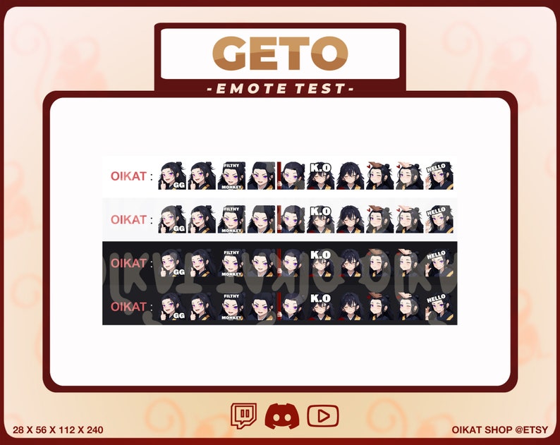 GETO SUGURU Cute & Kawaii 6 + 4 Emotes Set | Twitch, Youtube, Discord ...