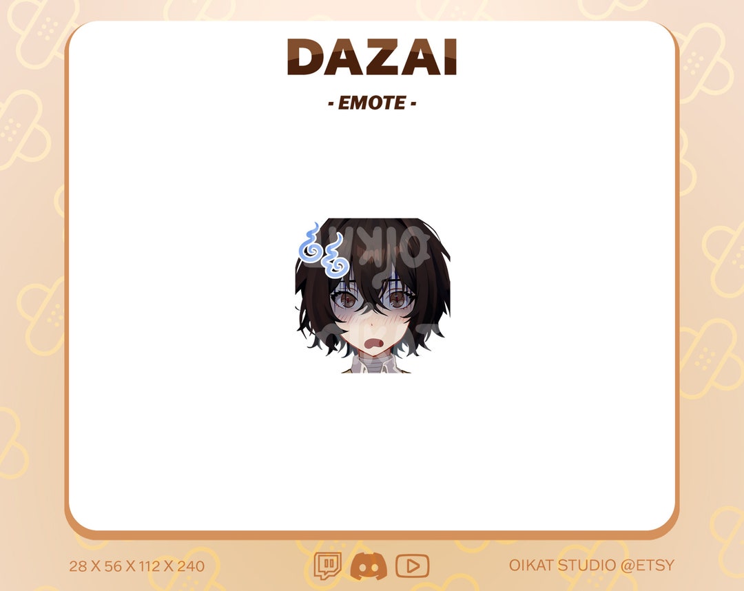 DAZAI Cute & Kawaii Scared Emote Twitch, Youtube, Discord BSD - Etsy