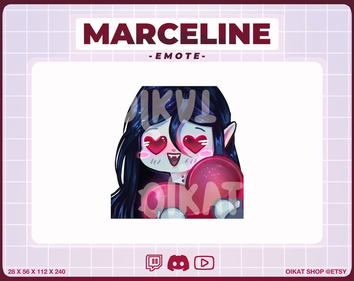 MARCELINE Adventure Time Emotes Set Twitch, Youtube, Discord - Etsy