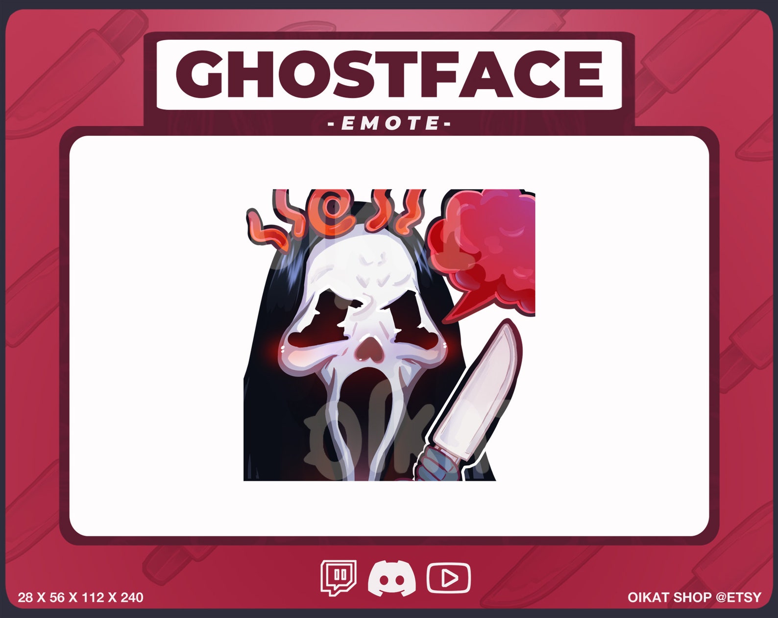 GHOSTFACE Scream Emotes Set Twitch, Youtube, Discord - Etsy UK