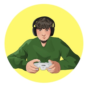 Commission Cartoon Twitch and Discord Profile Picture - Illustration of ...