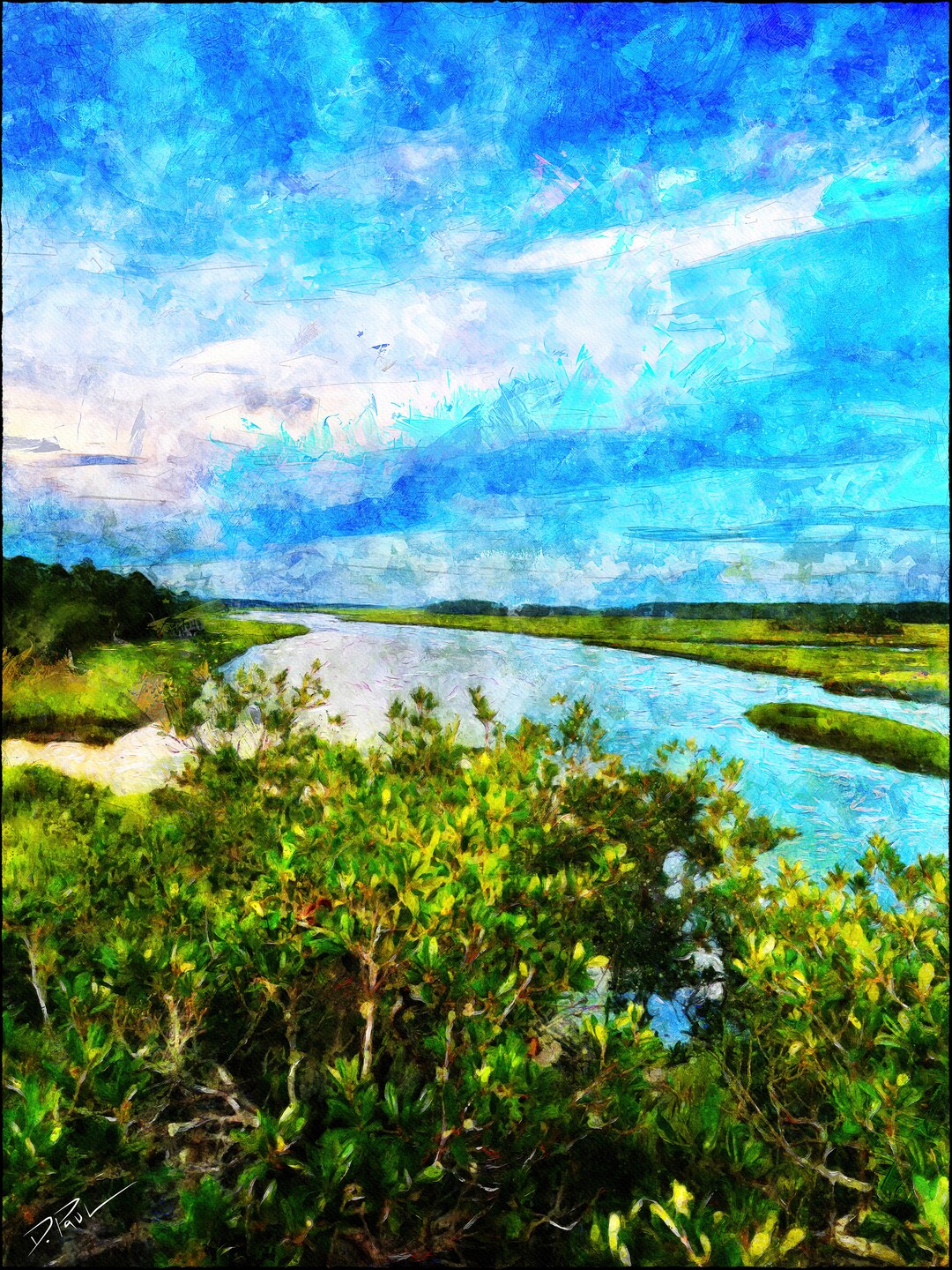 River Painting, Marsh Painting, Savannah Art, Wetland Art, Lowcountry ...