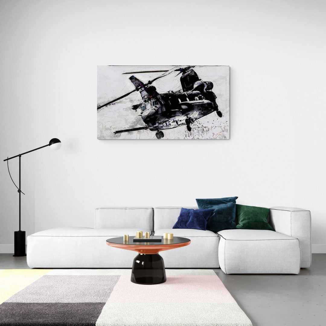 Chinook Helicopter Art: Aviation Wall Decor Print - Etsy