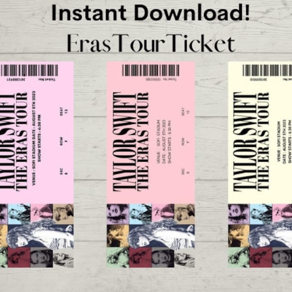 The Eras Tour Ticket Template - Etsy