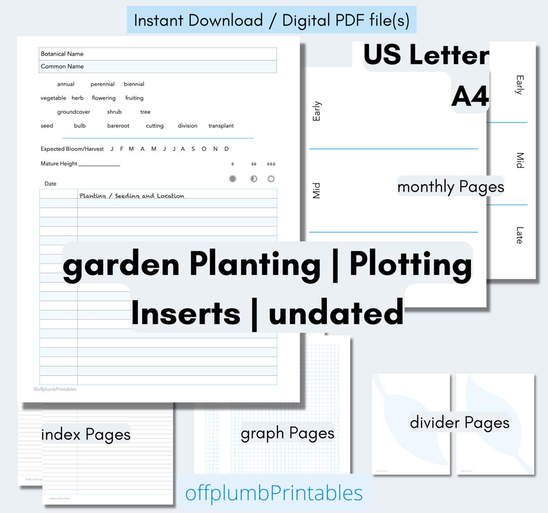 Printable Bundle GARDEN Plant Log Journal Insert Plant - Etsy