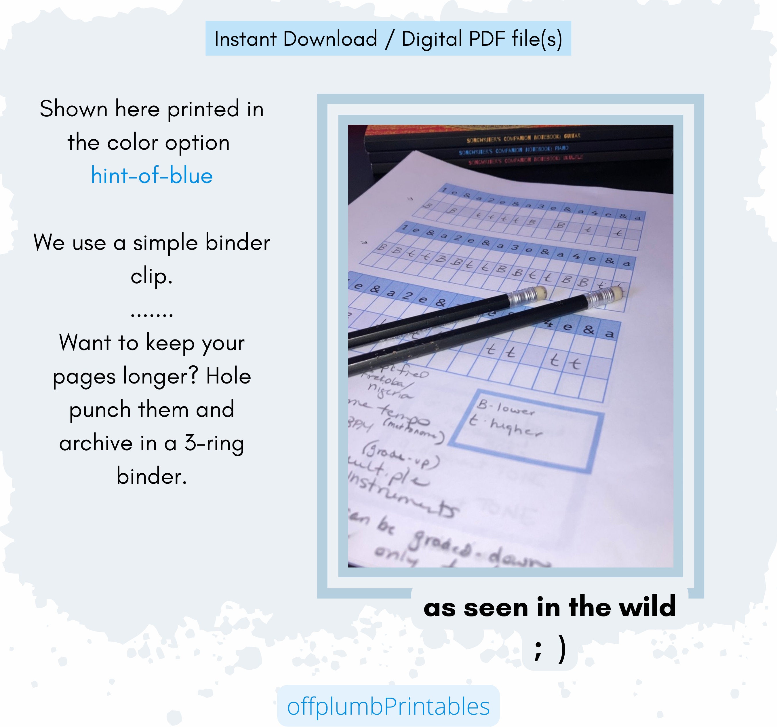 Blank Sheet Music Printable Bundle RHYTHM Grids 4 & 6 String / Frets ...